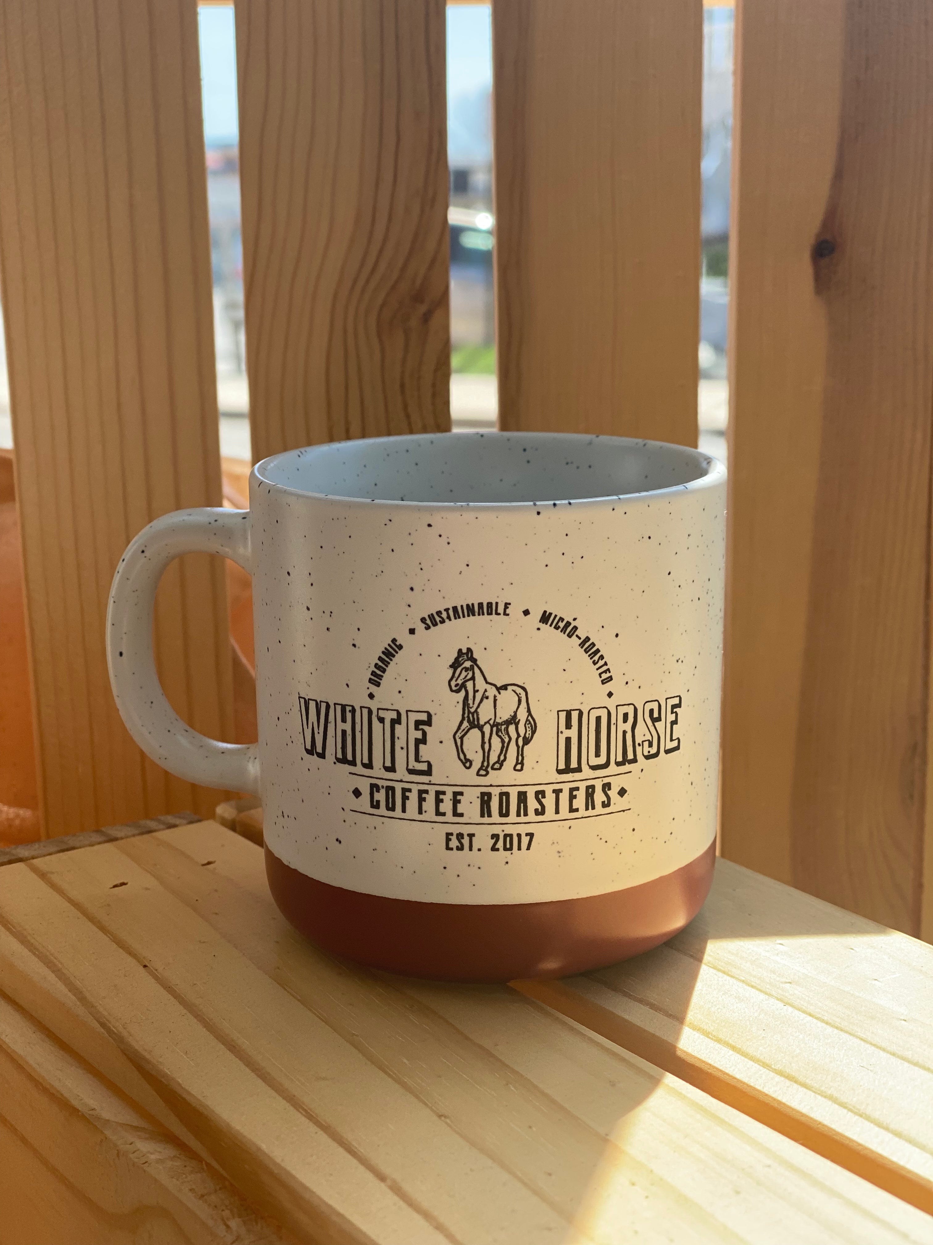 White Horse Terracotta Mug | Eco-Friendly Coffee Shop Drinkware – White Horse Coffee Roasters